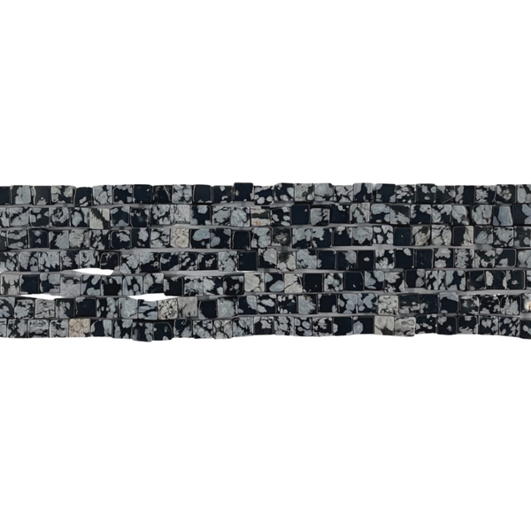 Snow Flake Cube 4X4mm - American Bead Corp