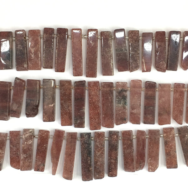 Strawberry Quartz Graduated Stick 25-40mm - American Bead Corp