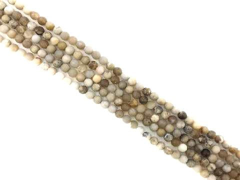 8 Round Tagged "MATT OCEAN FOSSIL AGATE" - American Bead Corp