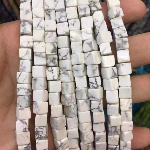 Howlite Cube 6mm - American Bead Corp